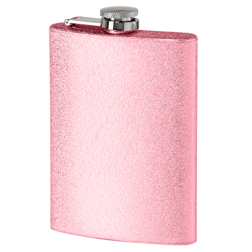 Oggi Pink Glimmer Flask With Funnel Stainless Steel