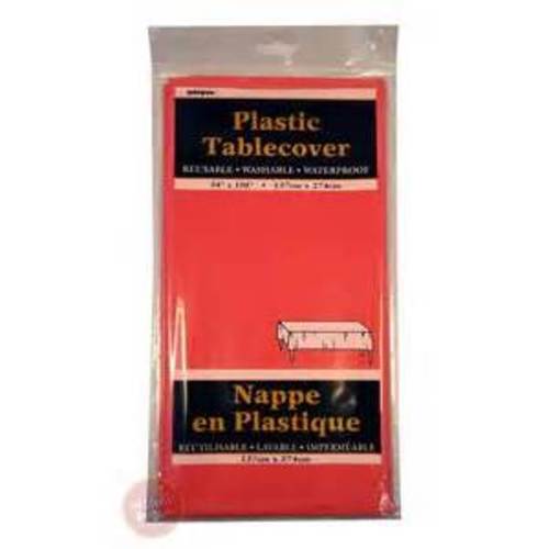 Unique Plastic Round Tablecover • Red