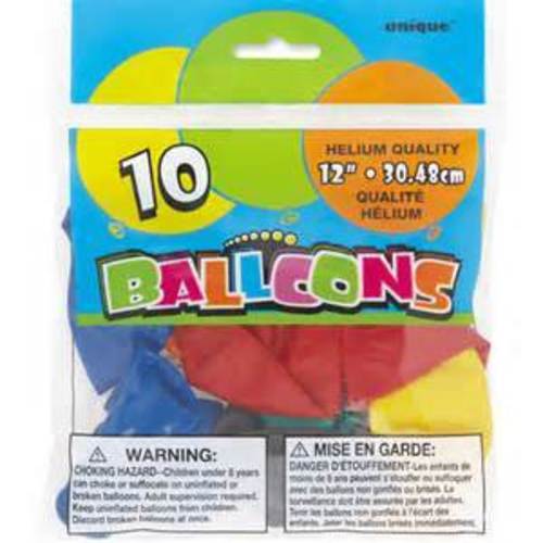 Unique Balloons 12 Inch • Assorted
