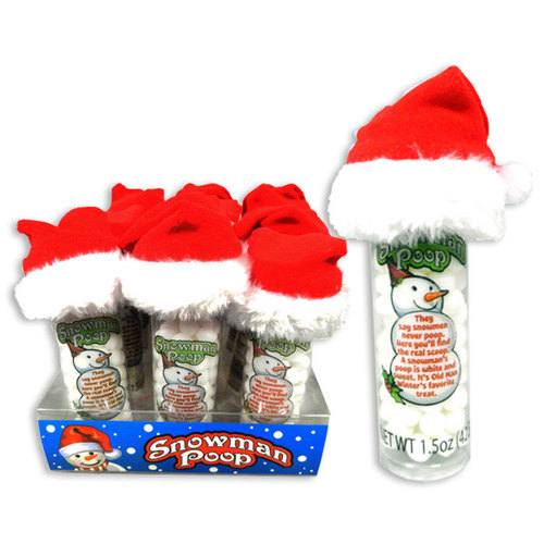 Holiday • Snowman Poop Candy With Santa Hat